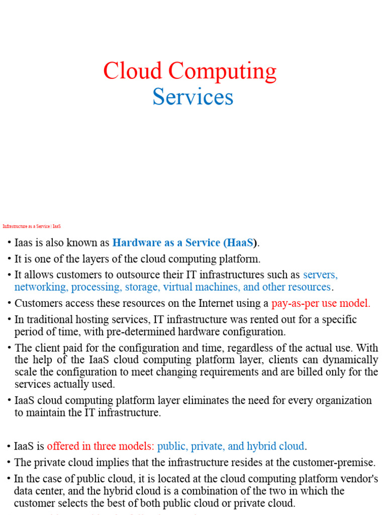 Cloud Computing Services Iaas Paas Saas And Virtualization Pdf Cloud Computing