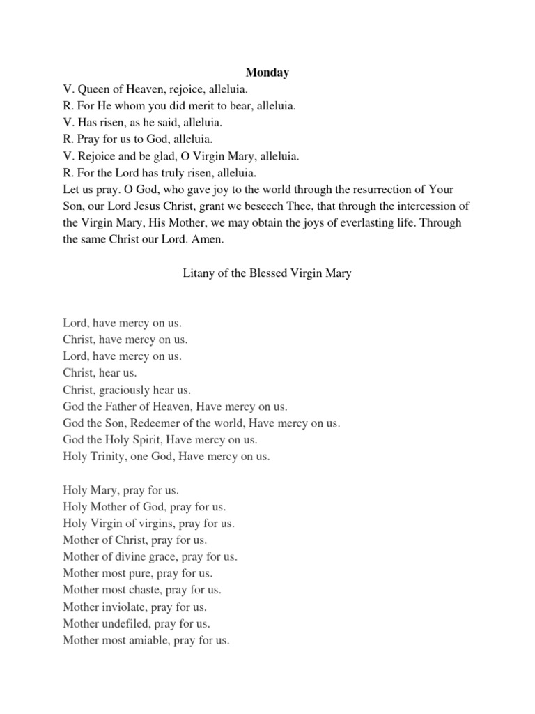 Daily Catholic Prayers and Litanies | PDF | Religious Belief And ...