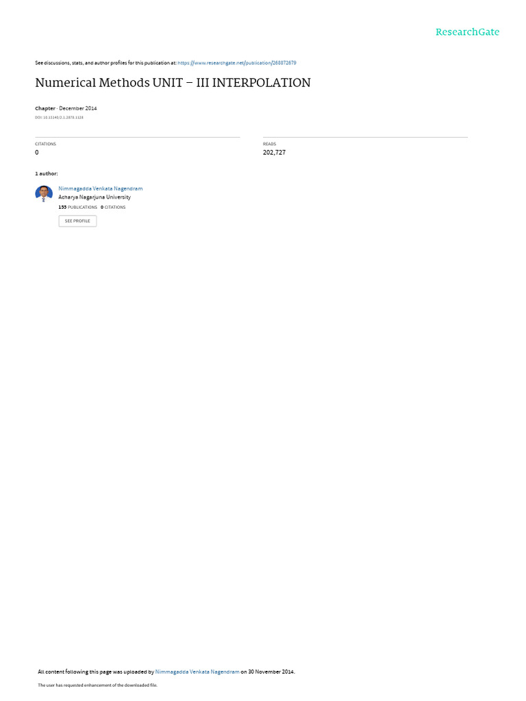 Numerical Methods T264 Unit Iiiby Dr Nvnagendram Pdf Rounding Numbers
