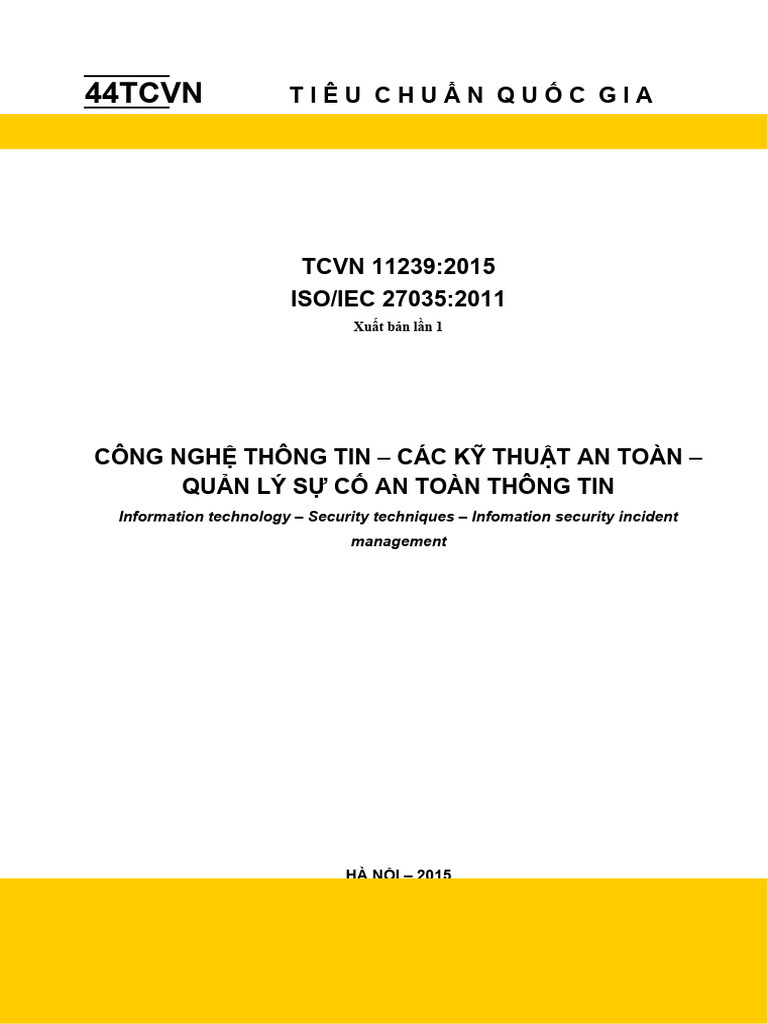 TCVN Iso-Iec 27035-2011 | PDF