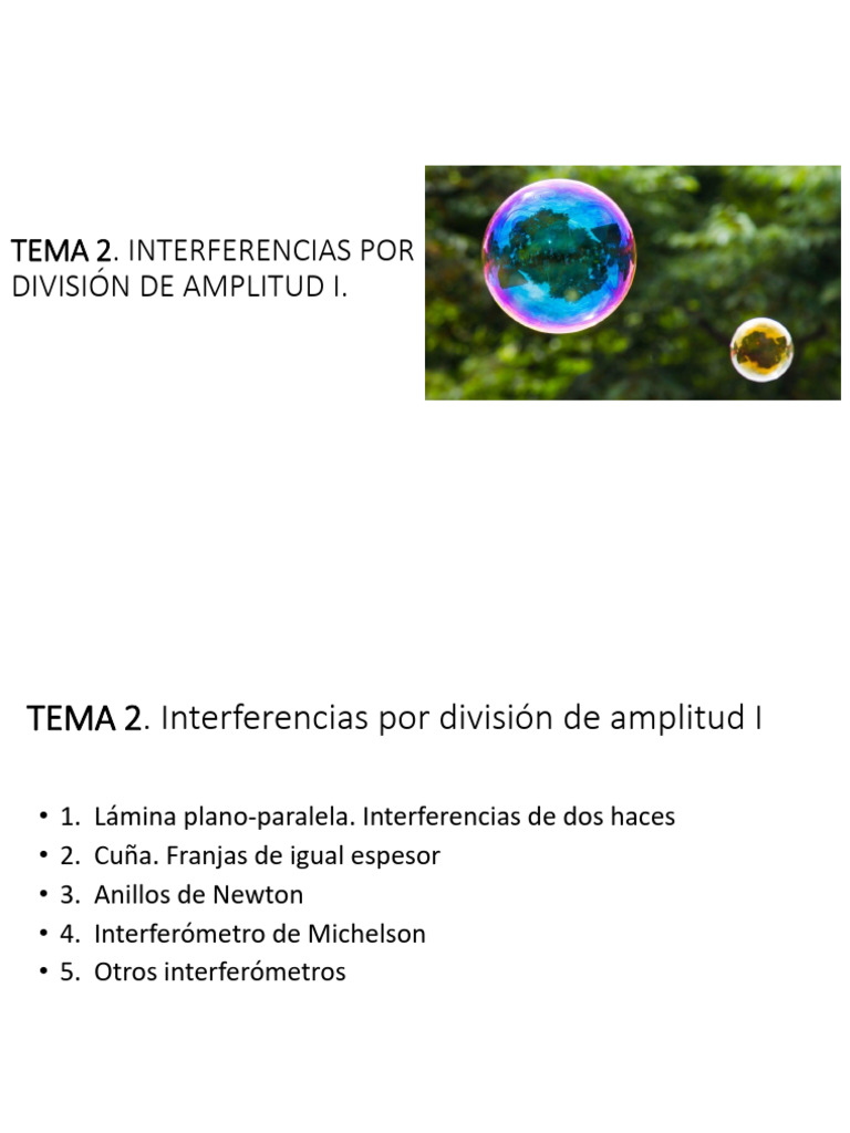 Tema 2 | PDF | Interferometría | Física