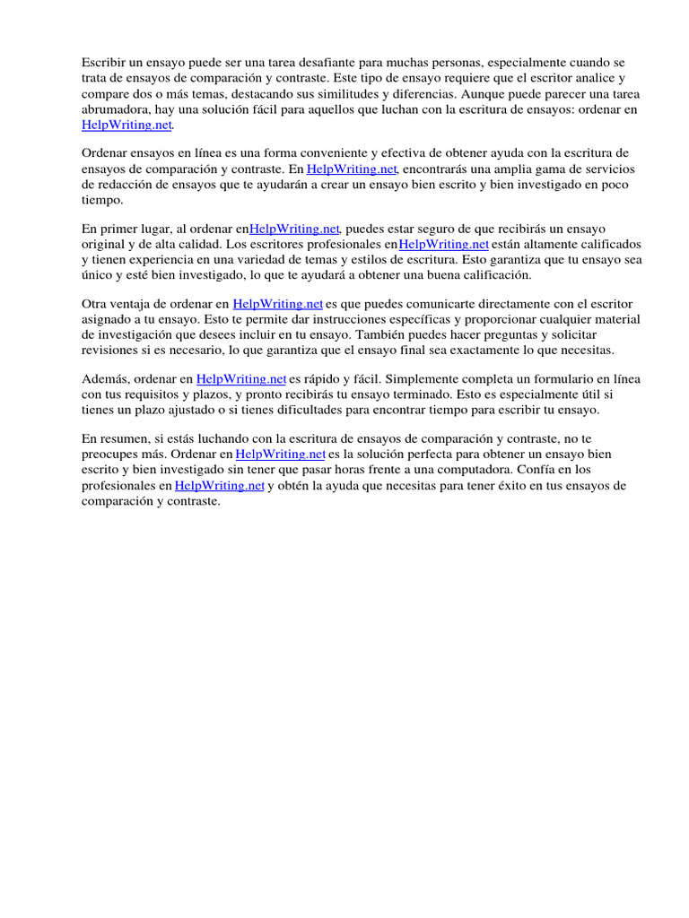 Ensayos de Comparación y Contraste | PDF | Online Copyright ...