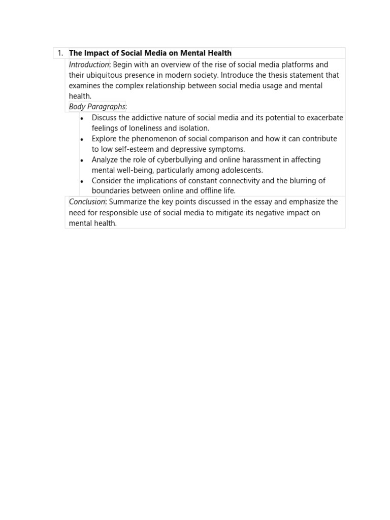 Social Media's Effects on Mental Health | PDF