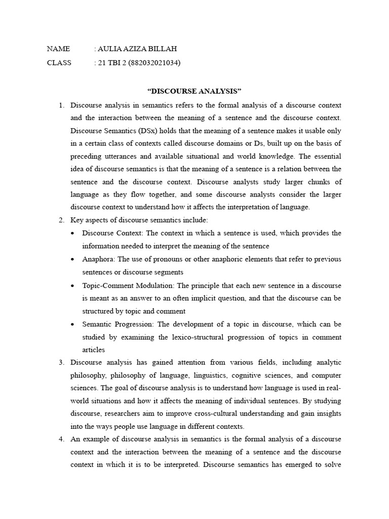 discourse analysis | PDF