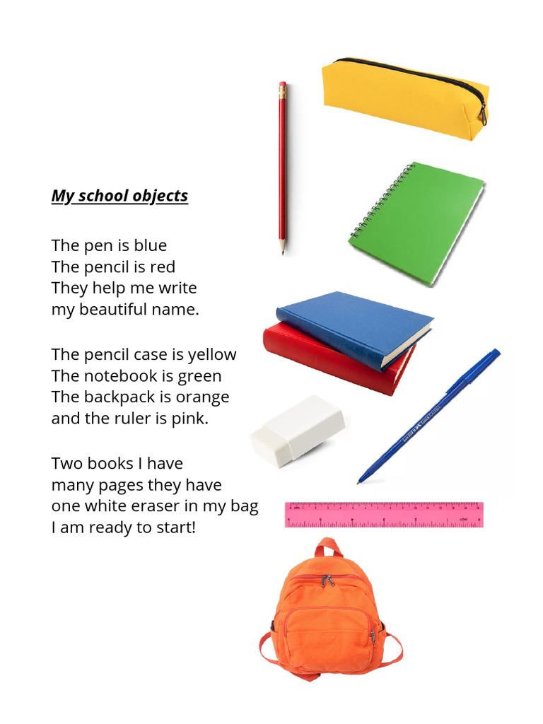 School Objects Poem | PDF