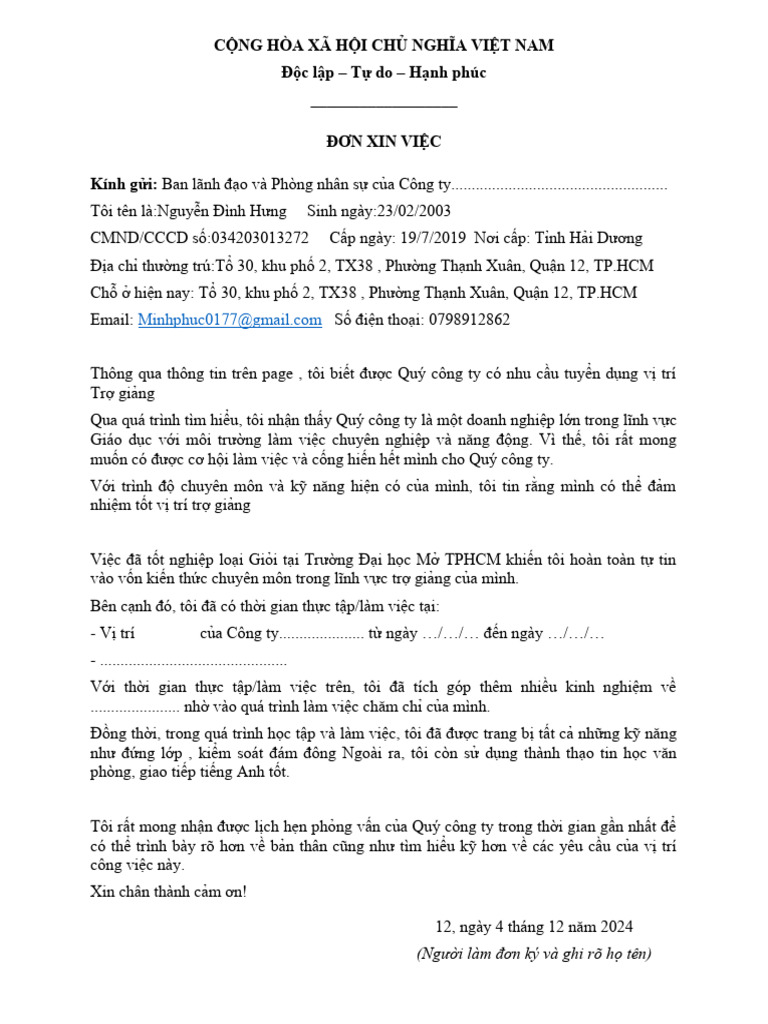 Don Xin Viec Viet Tay | PDF