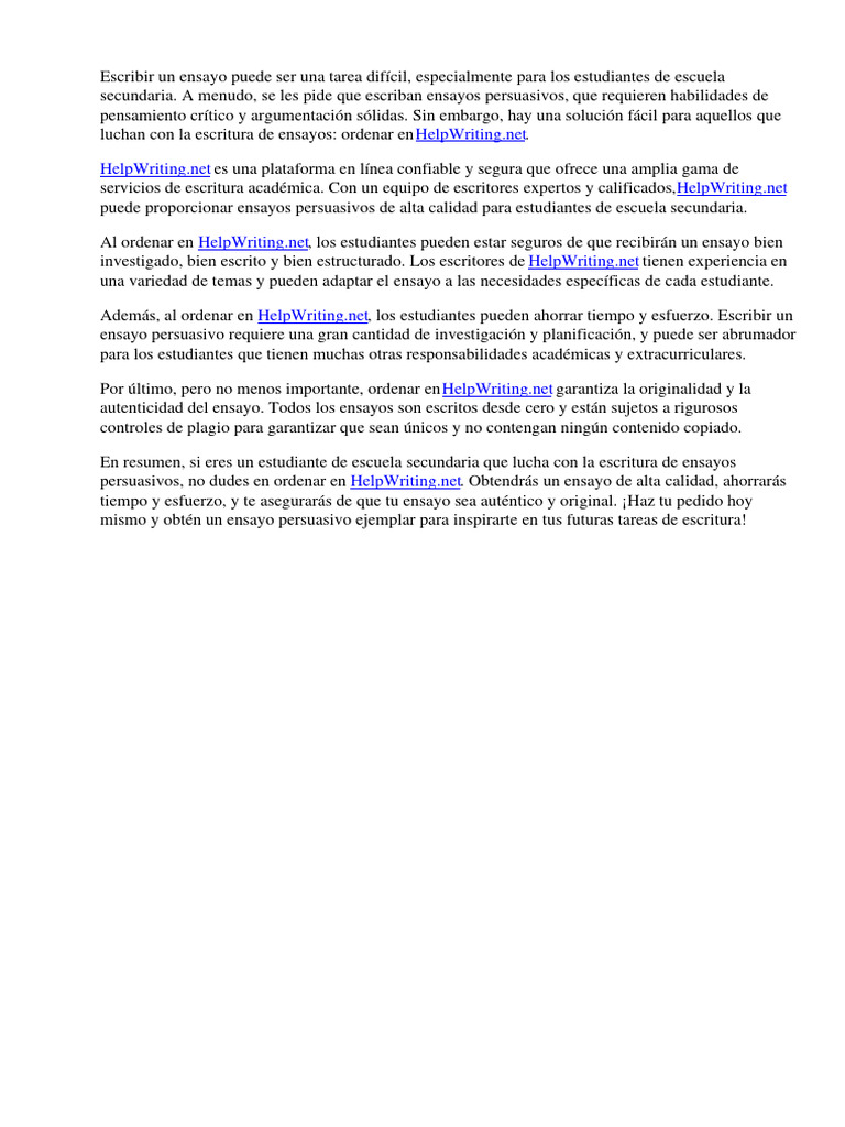 Ejemplos Persuasivos de Ensayos de Escuela Secundaria | PDF | Social ...
