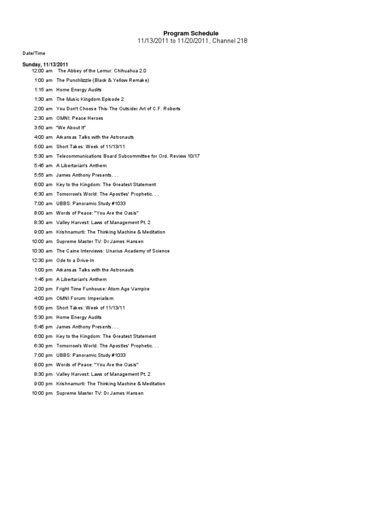 Program Schedule | PDF