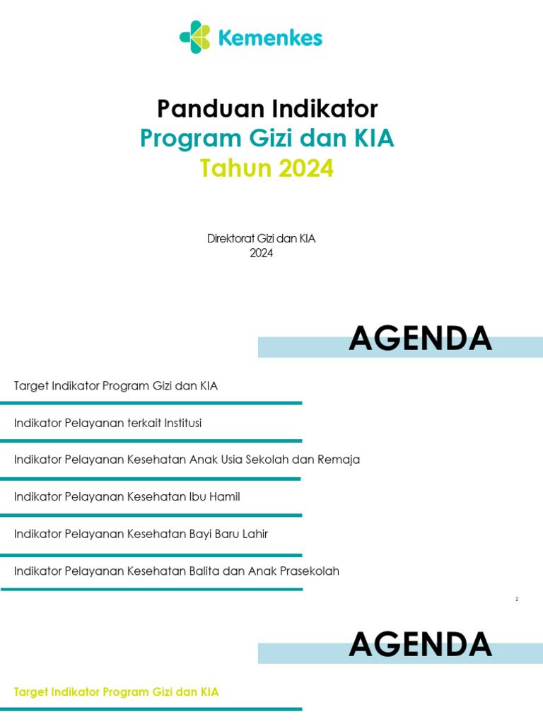 Final - Panduan Indikator Gizi KIA 2024 | PDF