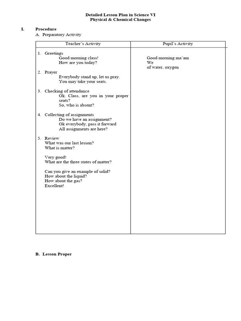 Science VI Lesson: Physical & Chemical Changes | PDF | Chemical ...