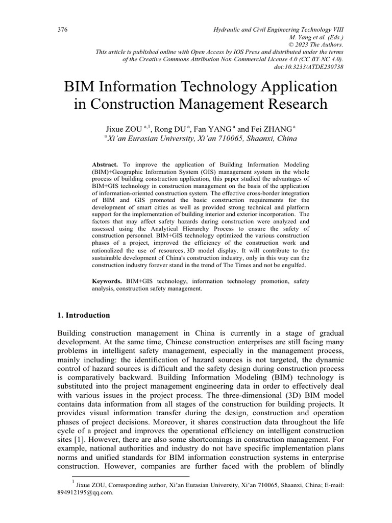 BIM_Information_Technology_Application_in_Construc | PDF | Geographic Information System ...
