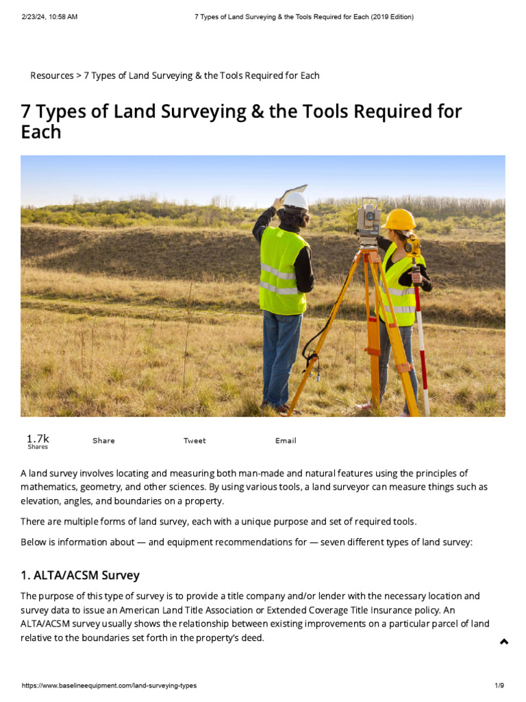 Types of Land Surveying Explained | PDF | Surveying | Topography