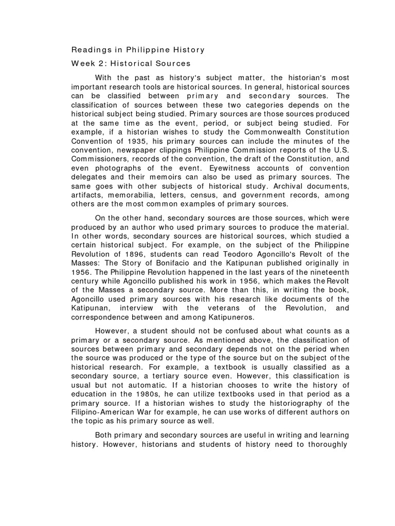 GE2 WEEK 2 | PDF | Primary Sources | Evidence