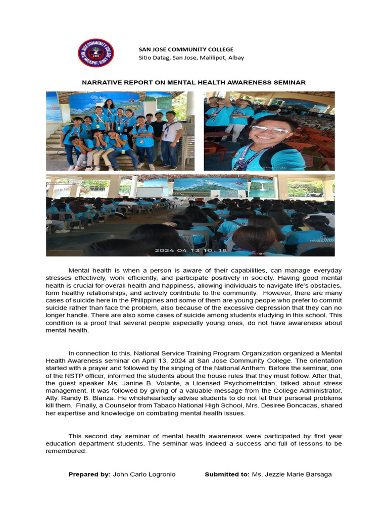 Narrative Report Seminar | PDF | Lifestyle