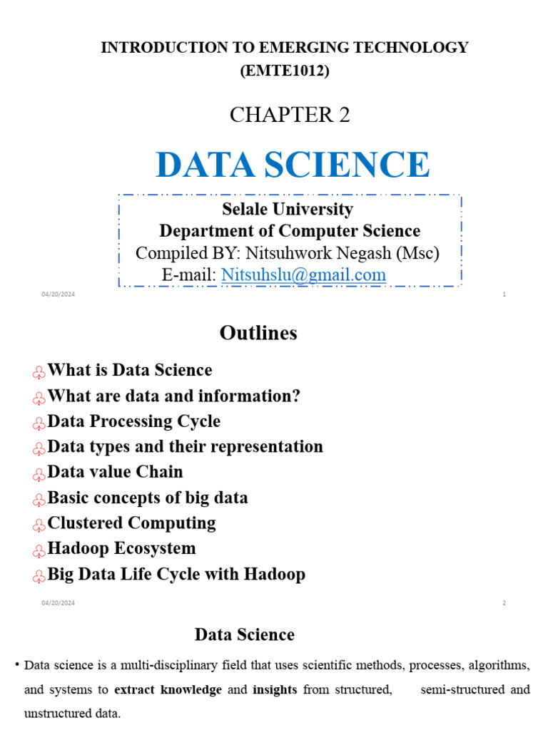 Chapter 2 Data Science | PDF | Apache Hadoop | Big Data