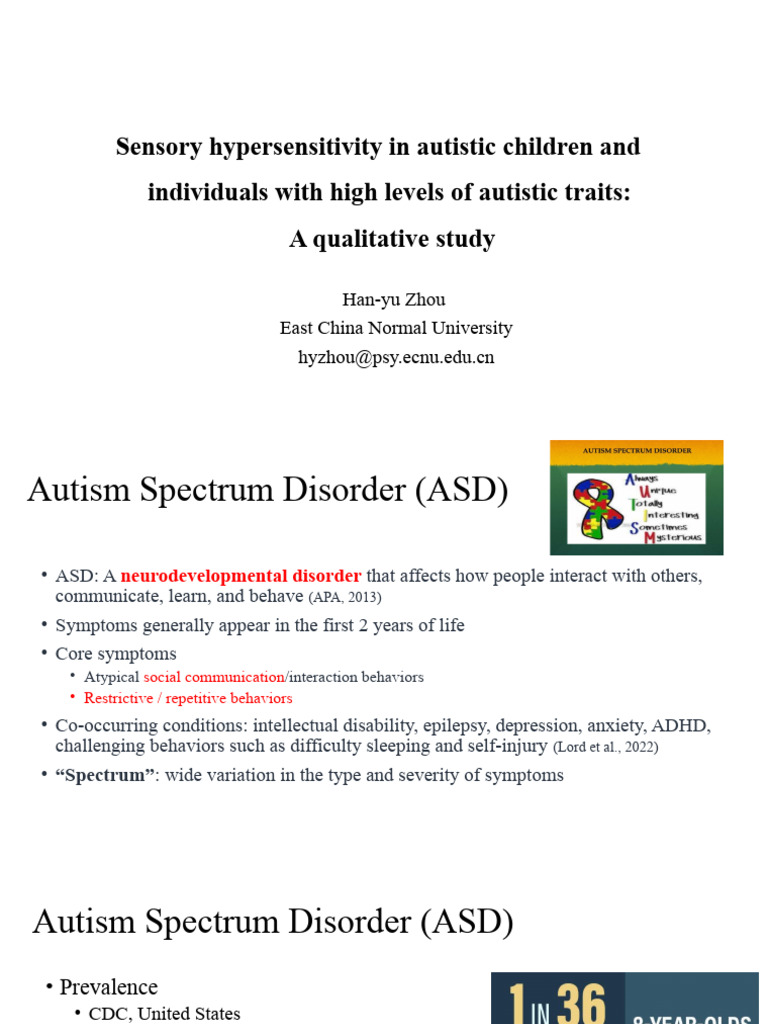 Sensory hypersensitivity_zhy20240313_HK sharing | PDF | Autism Spectrum | Behavioural Sciences