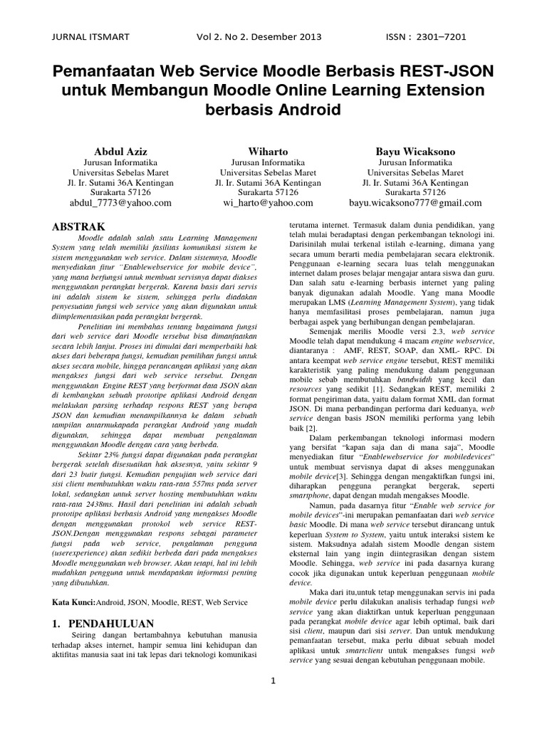Aplikasi Android untuk Moodle REST-JSON | PDF | Bisnis | Komputer