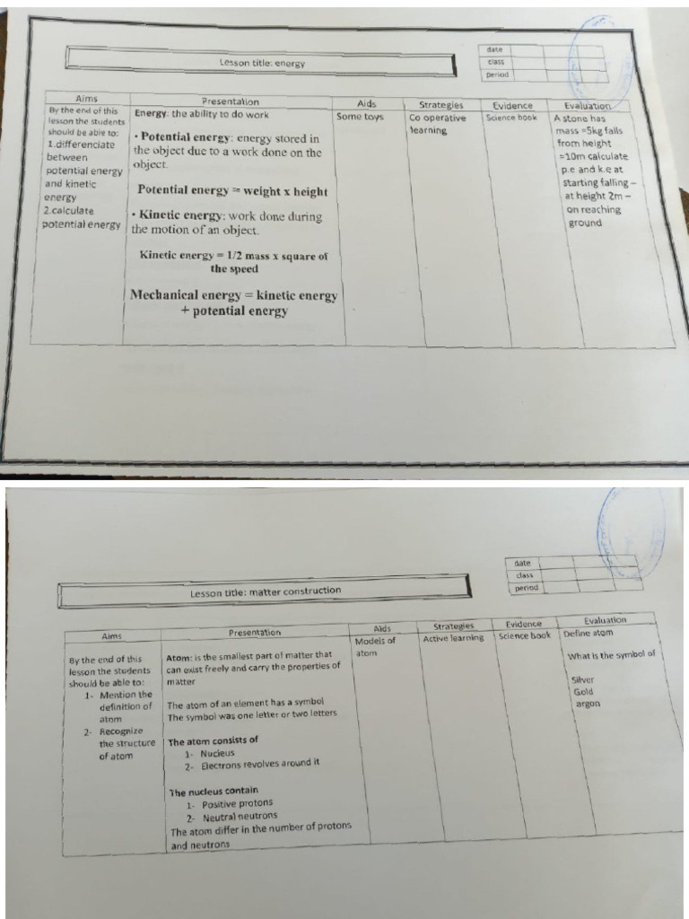 Lesson Plans | PDF