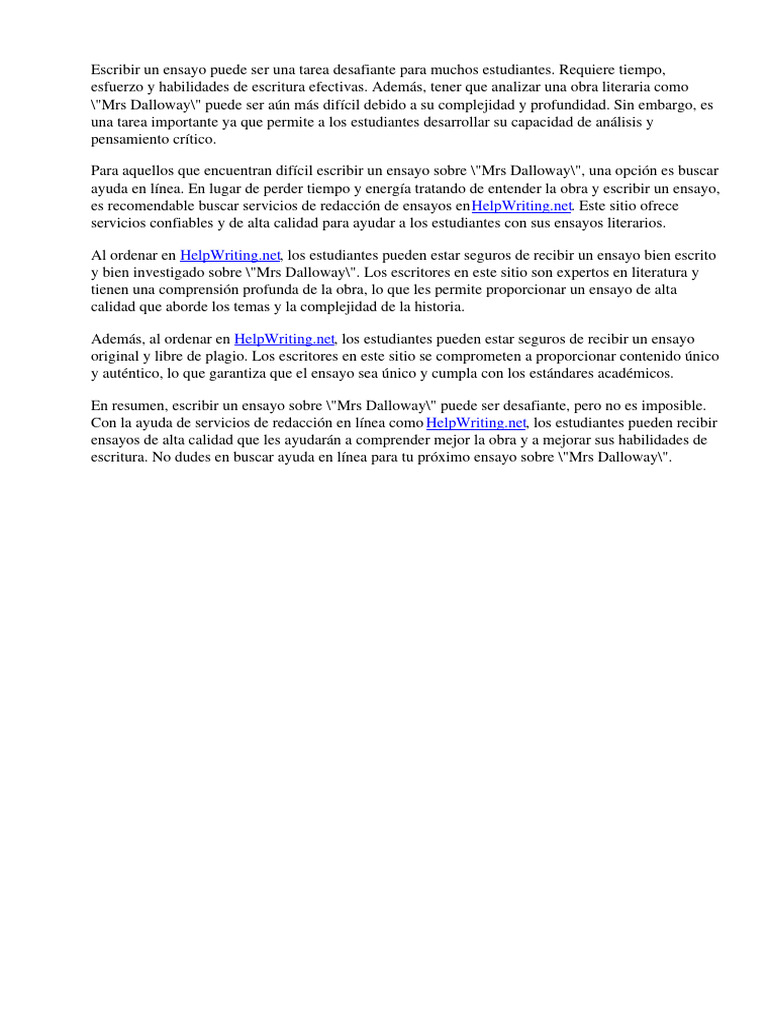 Mrs Dalloway Essay | PDF | Mrs Dalloway | Virginia Woolf