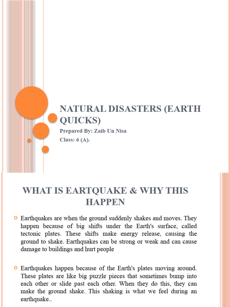Natural Disasters (Earth Quicks) | PDF | Earthquakes | Natural Disasters