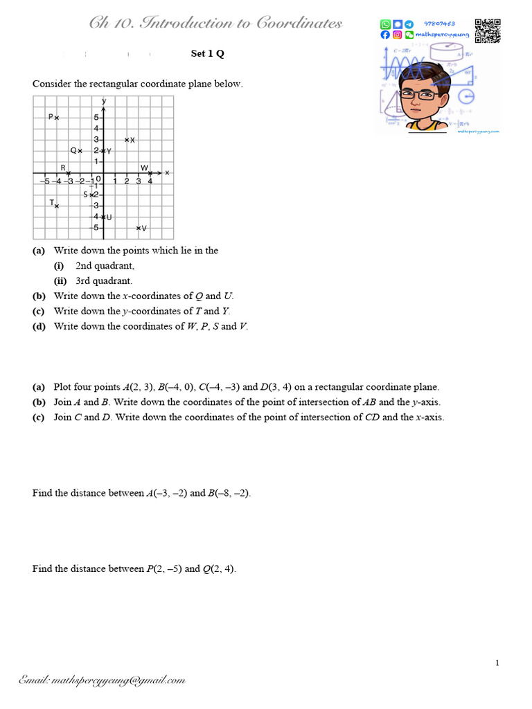 s1 ch10 Introduction To Coordinates Q | PDF | Rectangle | Cartesian ...