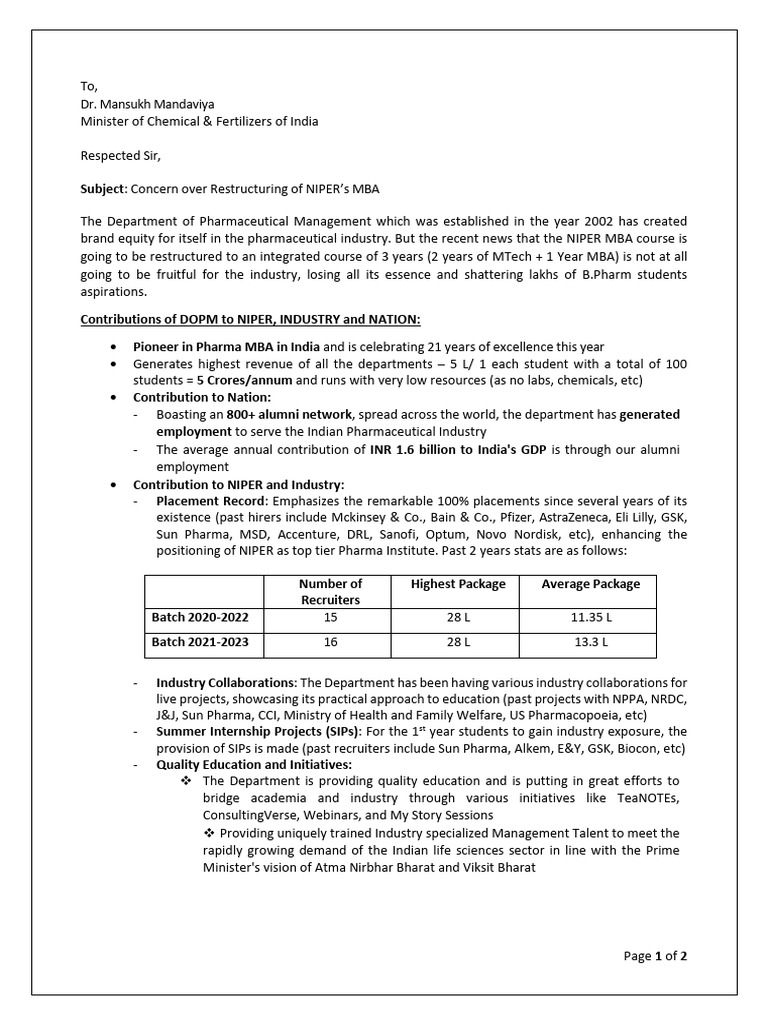 Letter to Dr.mansukh Mandaviya | PDF | Pharmaceutical Industry | Economies Letter to Dr.mansukh Mandaviya | PDF | Pharmaceutical Industry | Economies