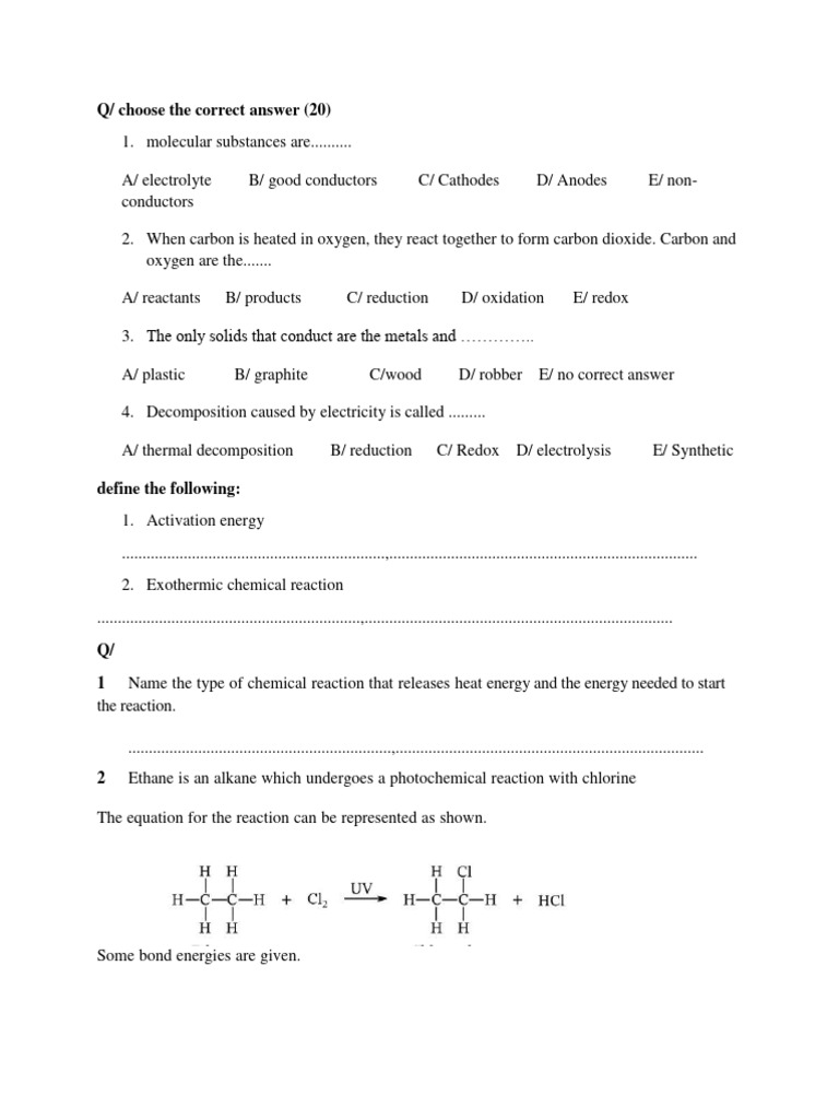 WORKSHEET | PDF | Chemical Reactions | Redox