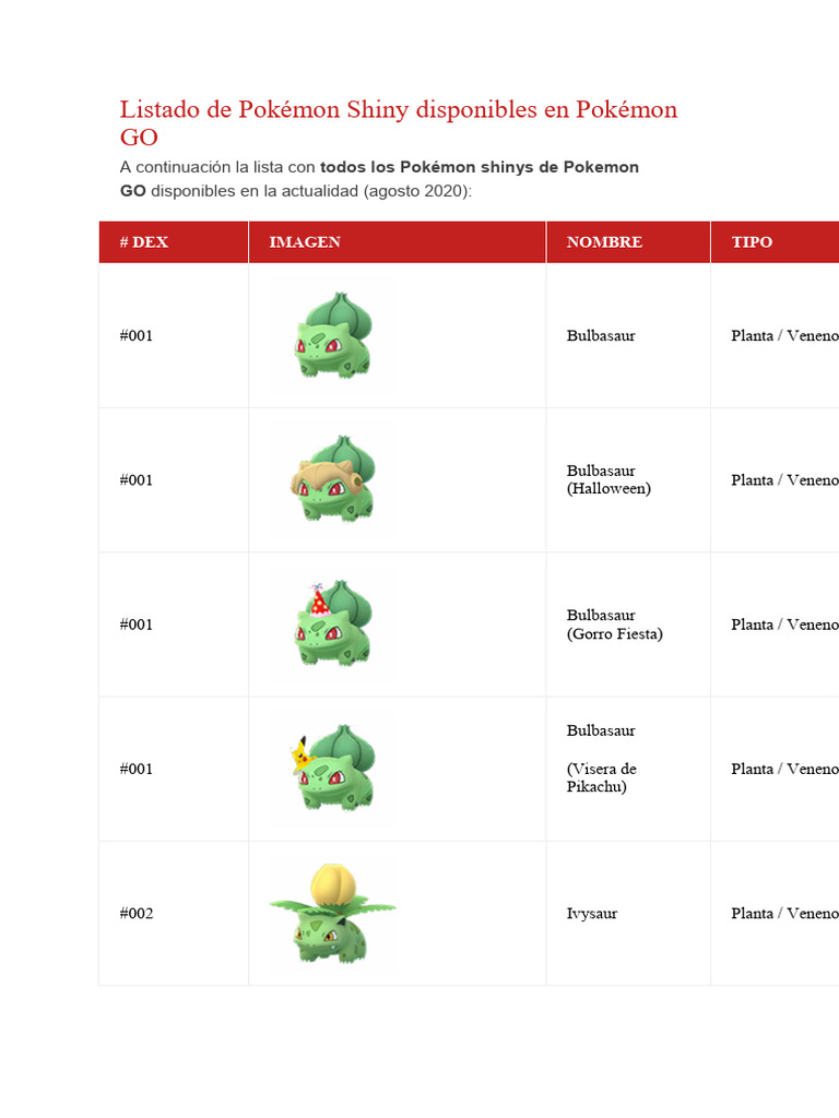 Pokedex Shiny | PDF | Pokémon | Mitopoeia