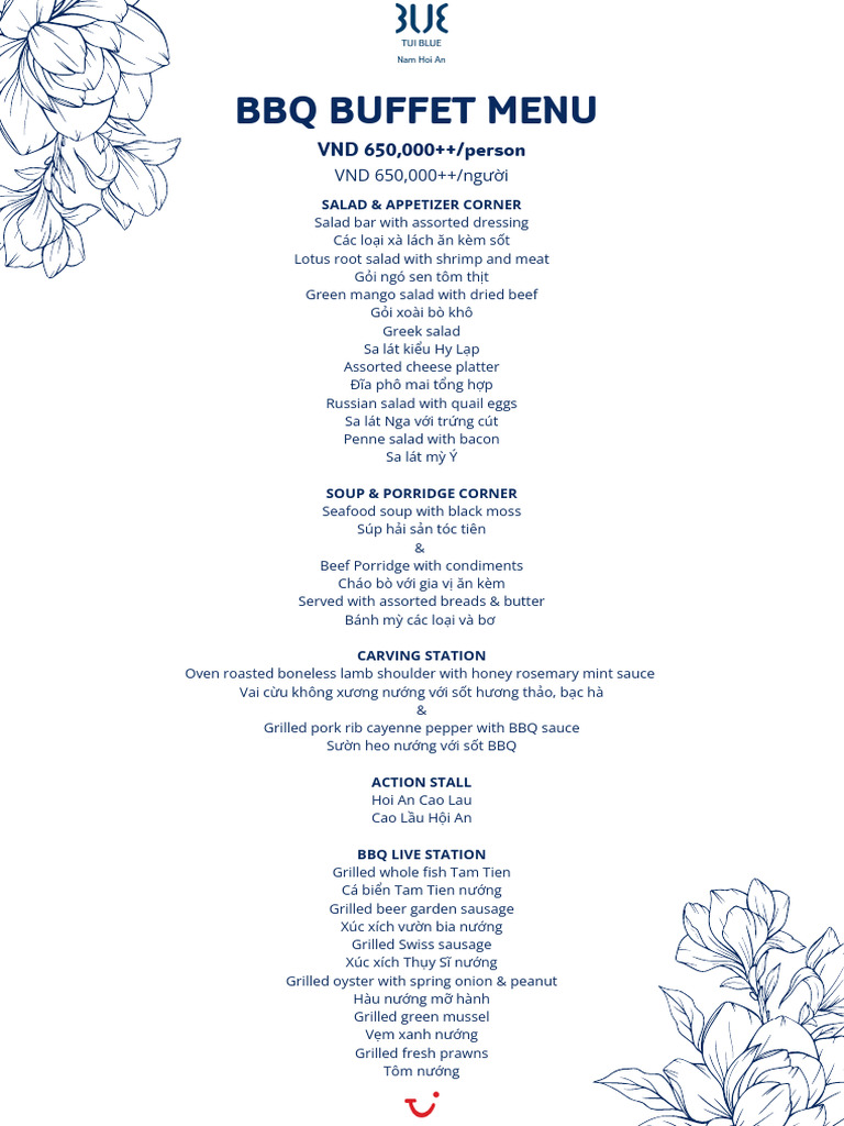 BBQ BUFFET MENU - 650,000++ (Victory & Labor Day) | PDF