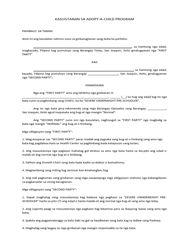 Adopt A Child Forms | PDF