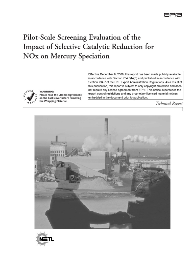 Pilot - Scale Screening Evaluation of The Impact of Selective Catalytic Reduction For NOx On ...
