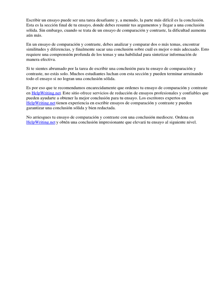 Conclusión para Un Ensayo de Comparación y Contraste | PDF | Linguistics
