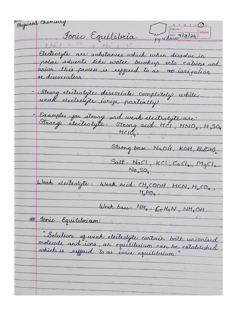 Fy Physical Chem Notes | PDF