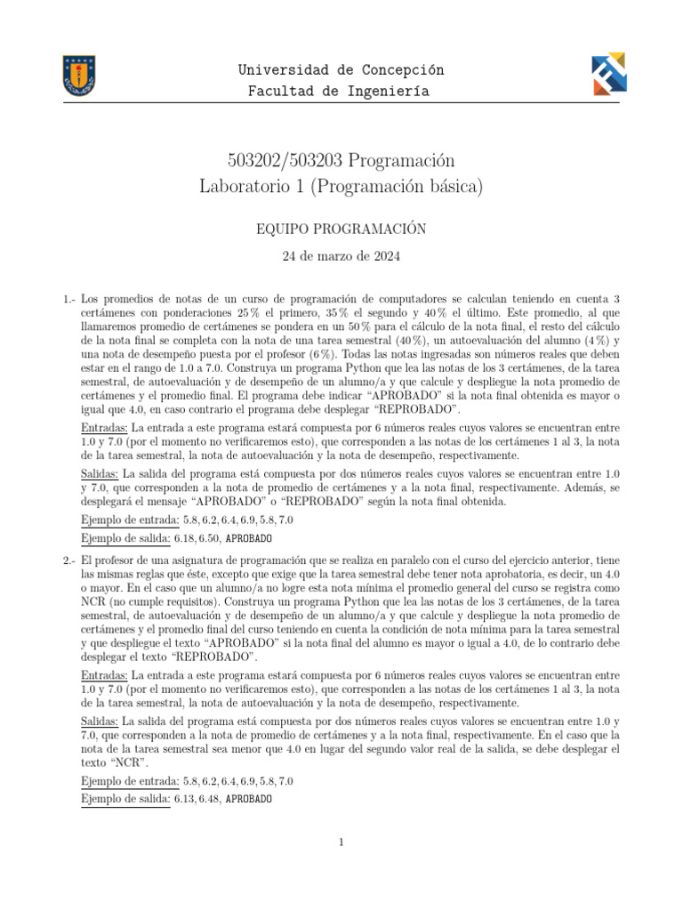 Lab02 - Programación Básica 2 - Resuelto | PDF | Métodos y materiales de enseñanza