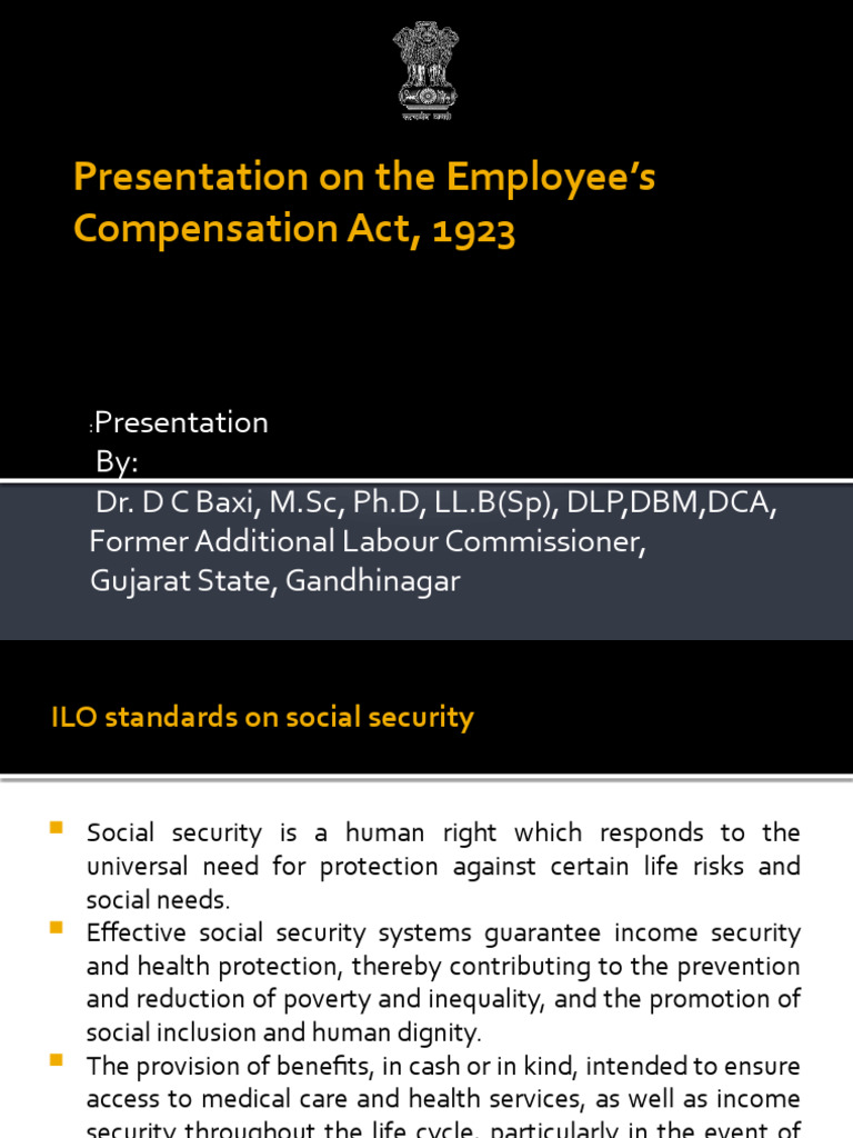 The EC Act, 1923 | PDF | International Labour Organization | Welfare