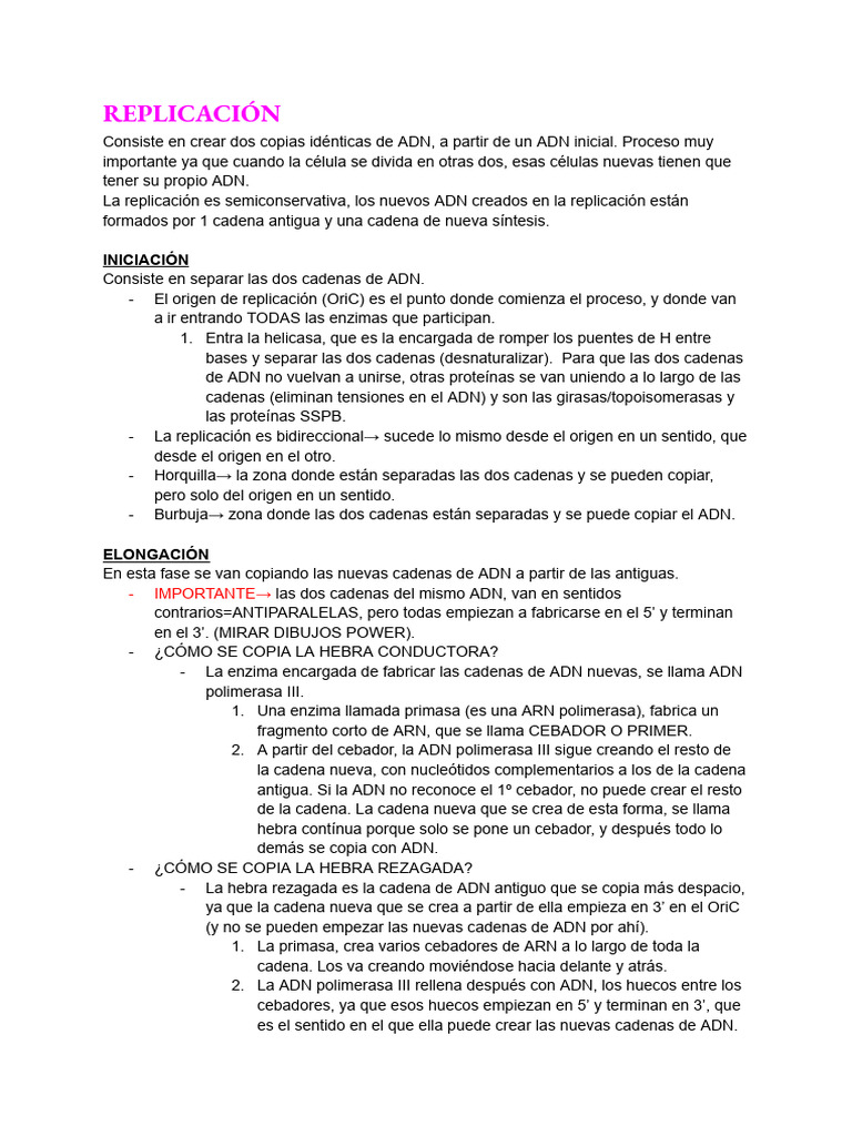 REPLICACIÓN | PDF | Replicación De Adn | Adn