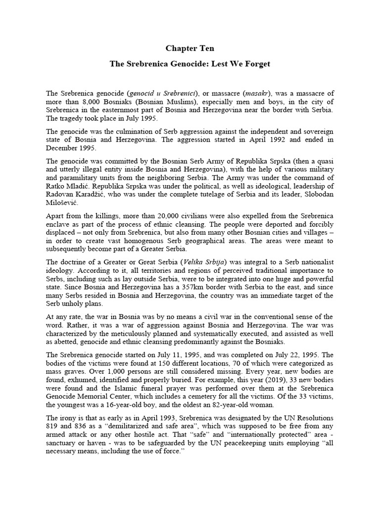 Srebrenica Genocide: A Tragic History | PDF | Bosnia And Herzegovina