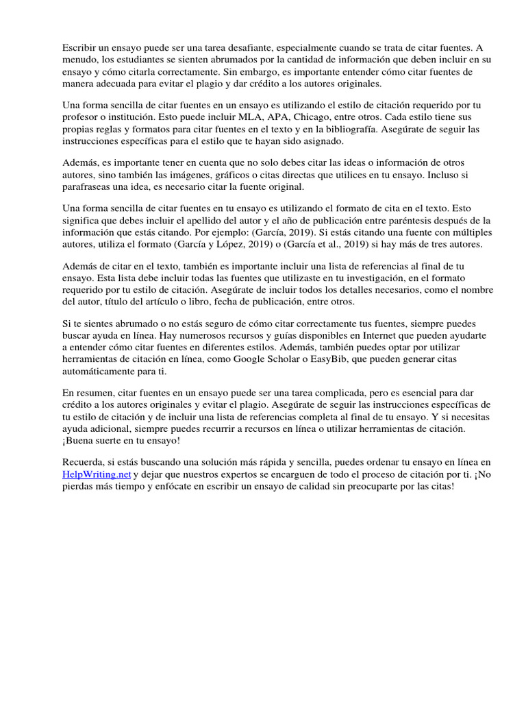 Cómo citar fuentes en un ensayo | PDF | Ensayos | Bibliografía