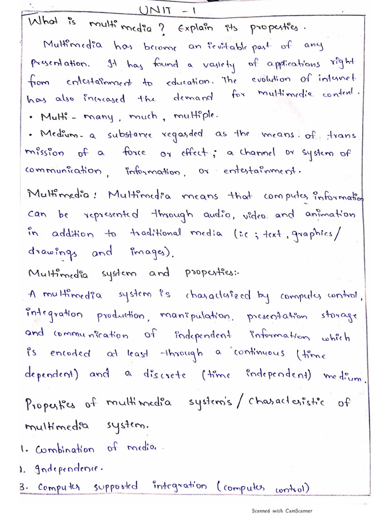 Multimedia Complete notes | PDF