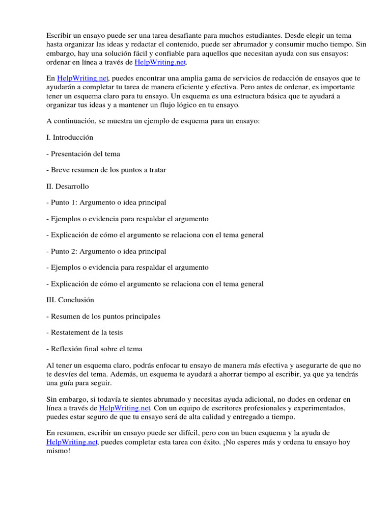 Ejemplo de Esquema Para Ensayo | PDF | Ensayos | Comunicación humana