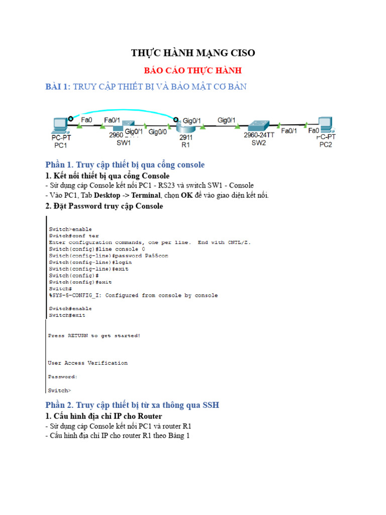 Pham Quang Dung - Bao Cao TH Tuan 1 | PDF