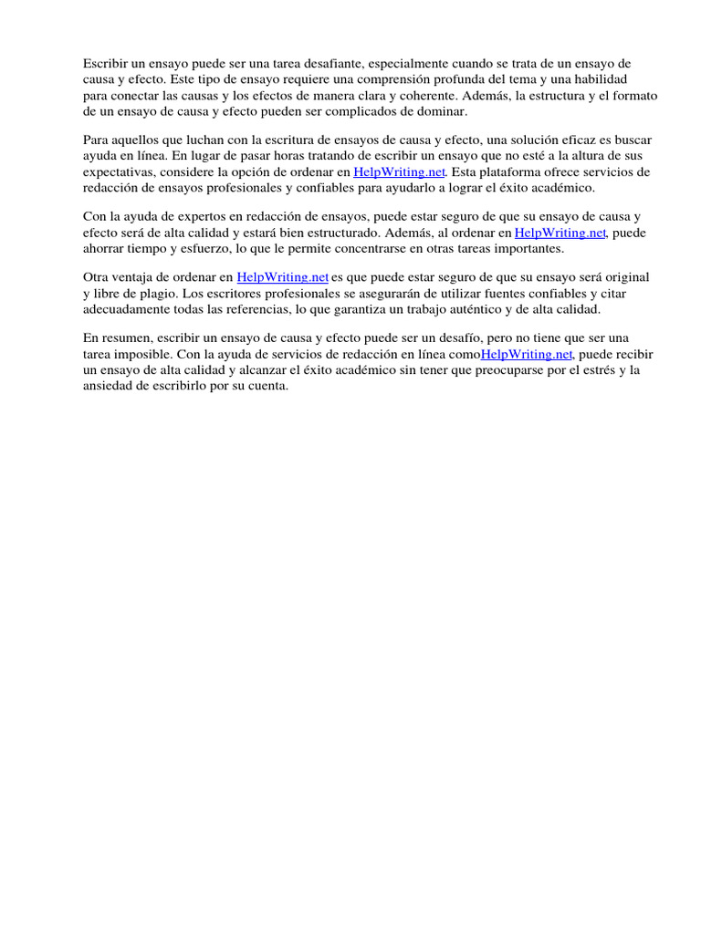 Escritura de Ensayos de Causa y Efecto | PDF