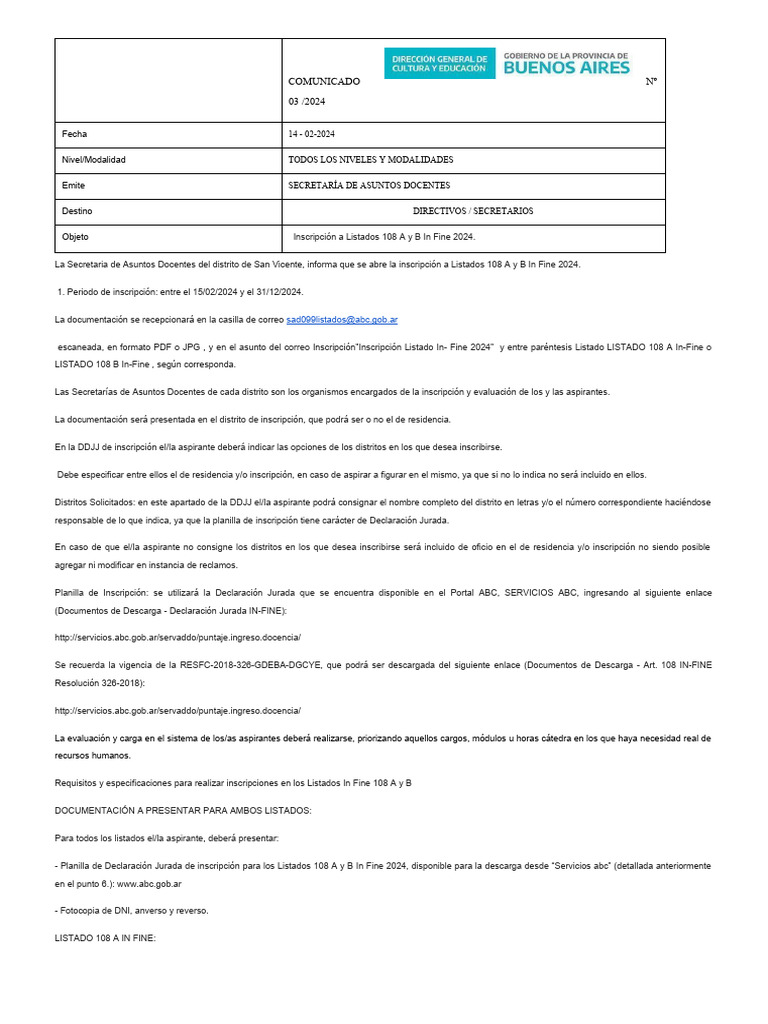 Comunicado 3-24 - 0 | PDF