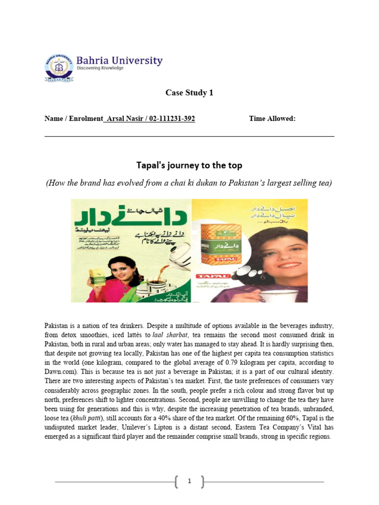 Tapal Case Study 11102023 104734am | PDF | Tea | Brand