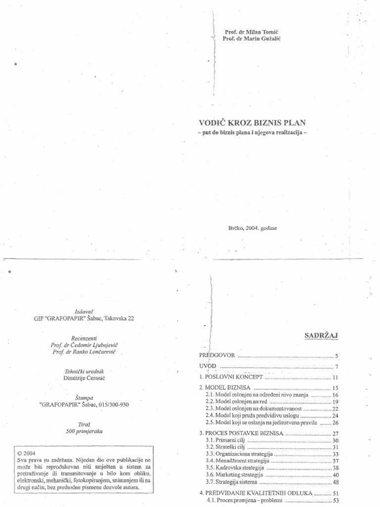 Vodic Kroz Biznis Plan - 134 | PDF