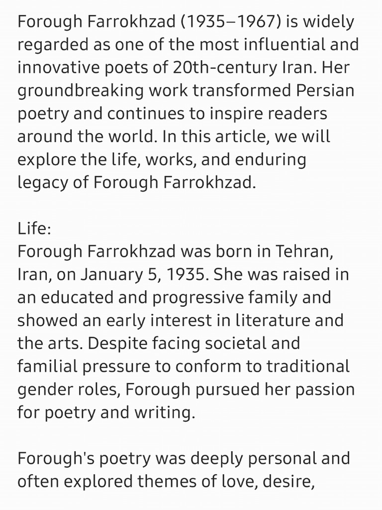 Forough Farrokhzad | PDF