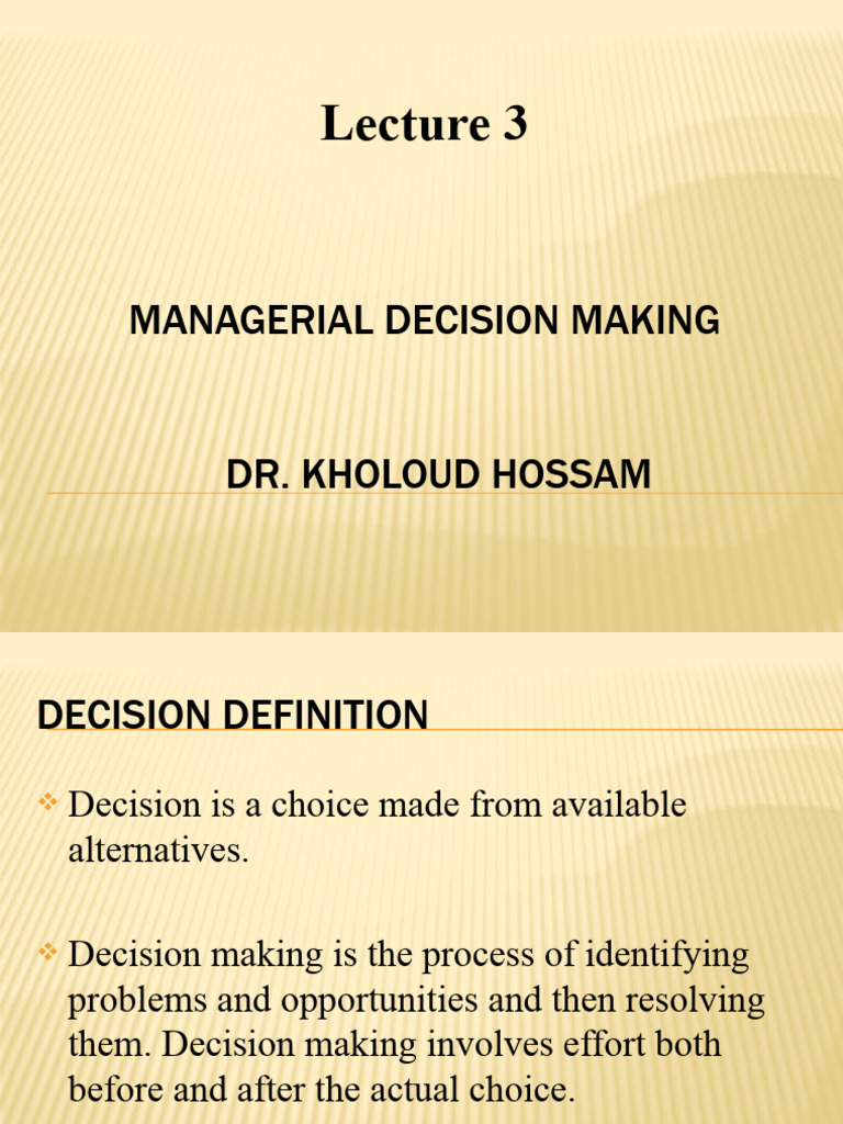 Lecture 3 updated | PDF | Decision Making | Rationality