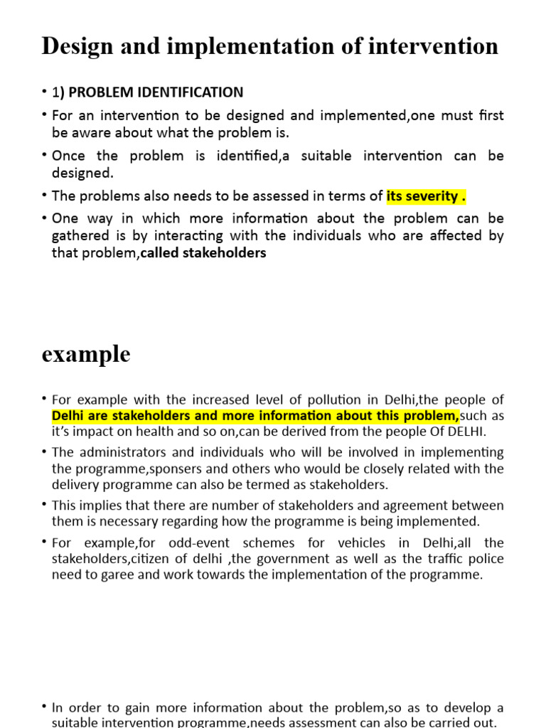 Design and Implementation of Intervention | PDF | Evaluation | Needs ...