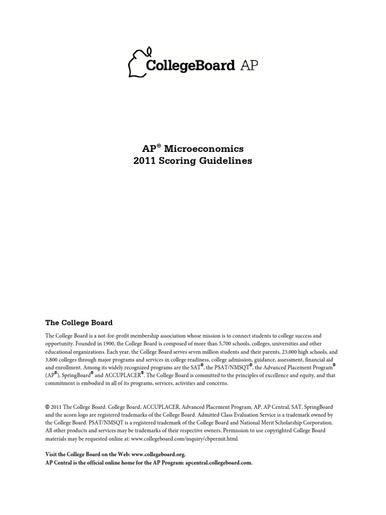 Ap11 Microecon Scoring Guidelines | PDF | Demand | Profit (Economics)