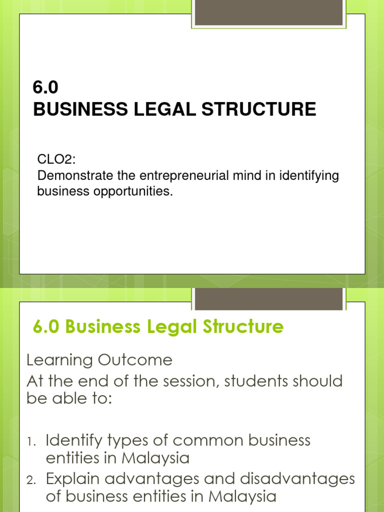 ENT300 06 Business Legal Structure | PDF | Partnership | Limited Company